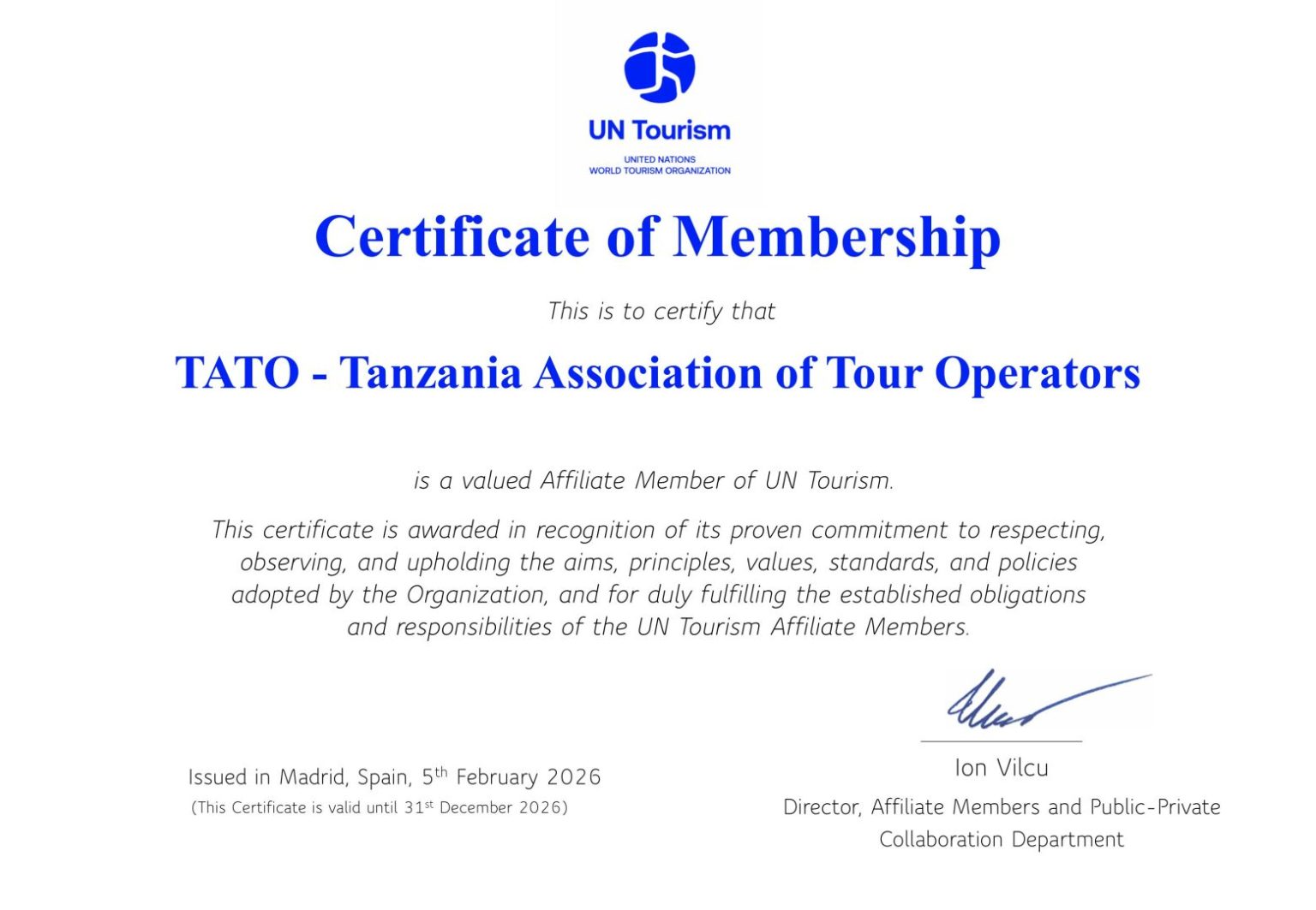 Tour Operators - TATO - Tanzania Association of Tour Operators